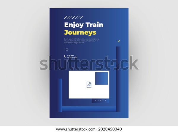 Train Journey Flyer Template Holiday Travel Stock Vector (Royalty Free ...