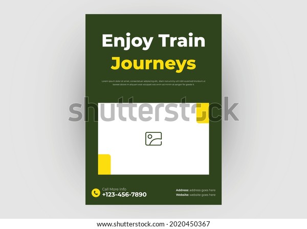 Train Journey Flyer Template Holiday Travel Stock Vector (Royalty Free ...