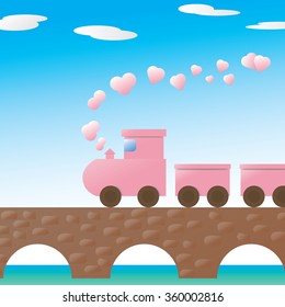 Train Love Background Abstract Art Stock Vector (Royalty Free ...