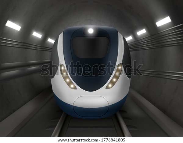 Train Metro Tunnel Front View Subway Stock Vector (Royalty Free ...