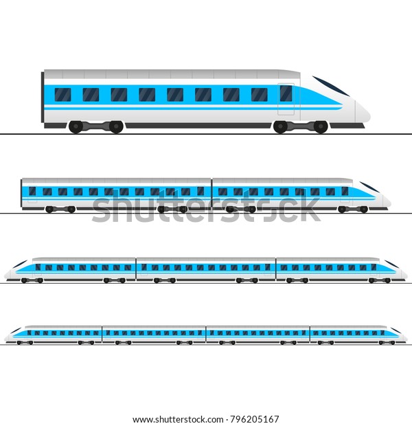 Train Modern Passenger Express Trains Railway Stock Vector (Royalty ...