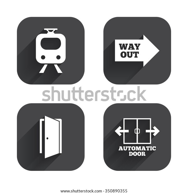 Train Railway Icon Automatic Door Symbol Stock Vector (Royalty Free ...