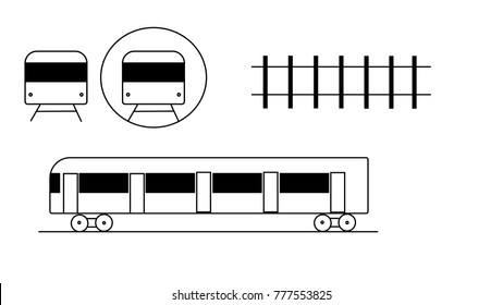 Train Railway Line Drawing Vector 库存矢量图（免版税）777553825 | Shutterstock
