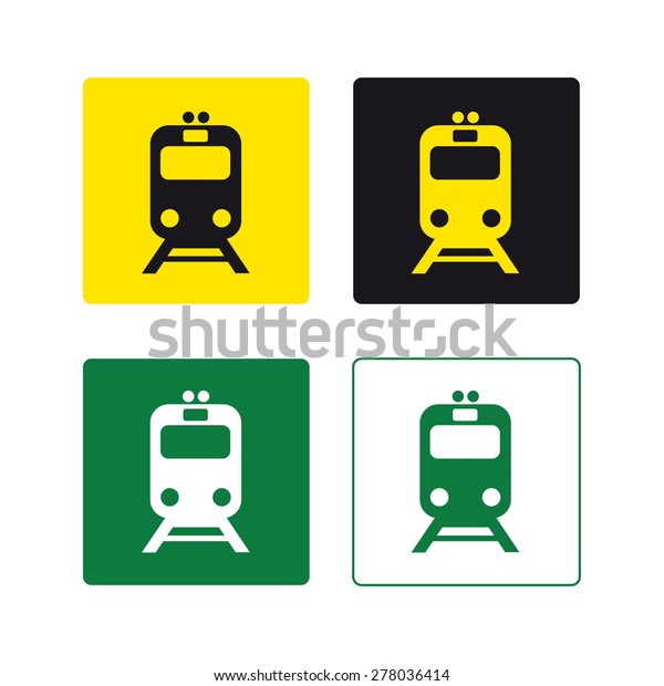 Train Railway Sign Vector Set Stock Vector (Royalty Free) 278036414