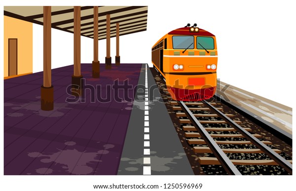Train Railway Vector Design Stock Vector (Royalty Free) 1250596969 ...