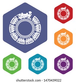 Train Round Railway Icon Simple Style Stock Vector (Royalty Free ...