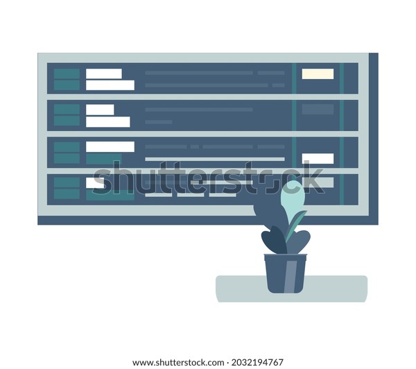 Train Schedule On Wall Railway Station Stock Vector (Royalty Free ...