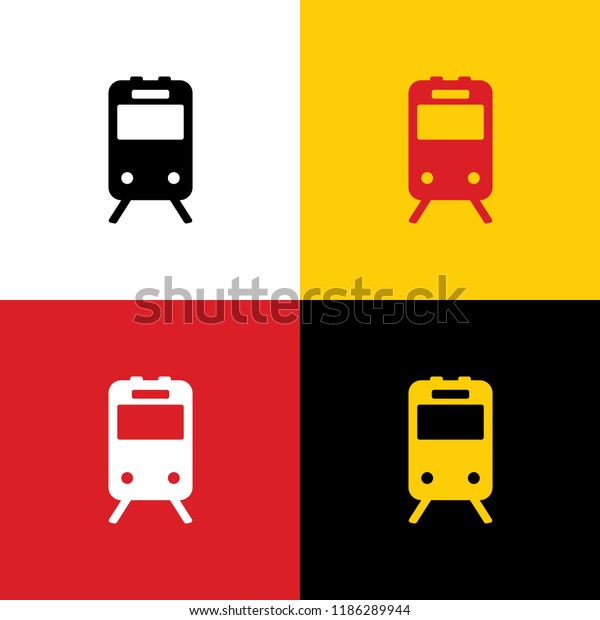 Train sign. Vector. Icons of german flag on corresponding colors as ...