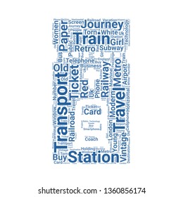 Train Ticket Word Cloud Tag Cloud: vector de stock (libre de regalías ...