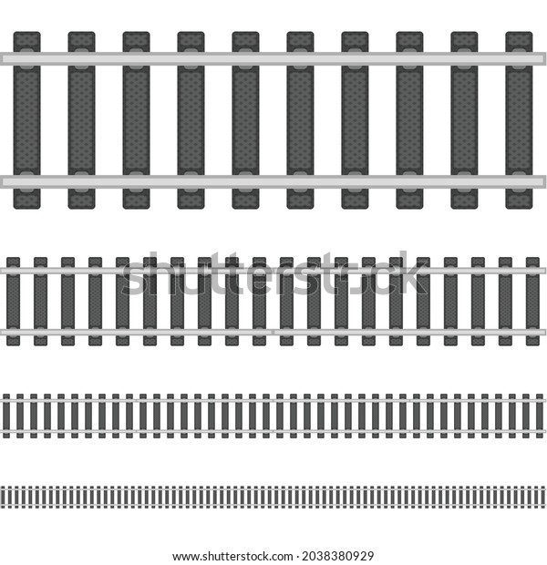 Train Track Railroad Different Lengths Isolated Stock Vector (Royalty ...