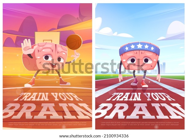 Train Your Brain Cartoon Posters Marrow: เวกเตอร์สต็อก (ปลอดค่า ...