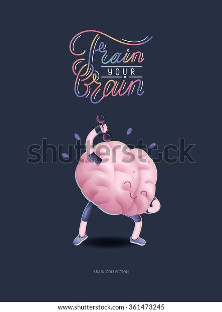 Train Your Brain Poster Cartoon Vector Stock Vector (Royalty Free ...