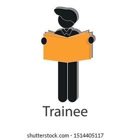 Trainee Icon Concept On White Background Stock Vector (Royalty Free ...