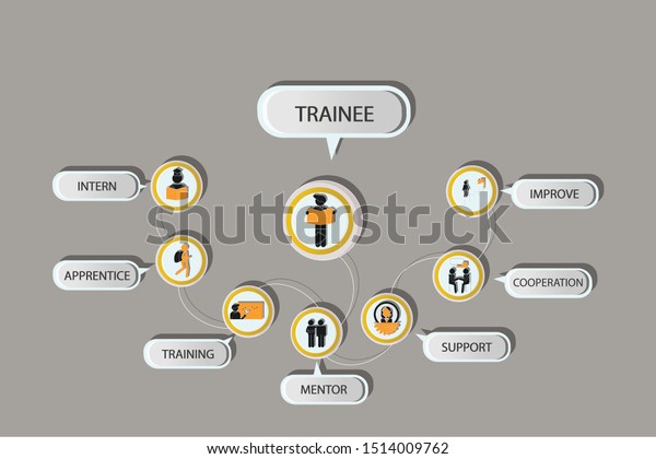 Trainee Info Graphic Concept On White Stock Vector (Royalty Free ...