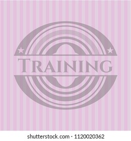 Training Badge Pink Background: vector de stock (libre de regalías ...