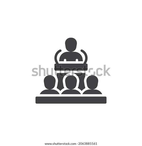 Training Conference Vector Icon Filled Flat Stock Vector (Royalty Free ...
