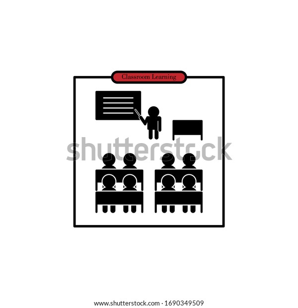 Training Icon Teacher Learner Classroom Presentation: เวกเตอร์สต็อก ...
