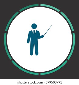 Teacher Simple Flat White Vector Pictogram: เวกเตอร์สต็อก (ปลอดค่า ...
