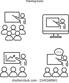 Training Icons Isolated On White Background Stock Vector (Royalty Free ...