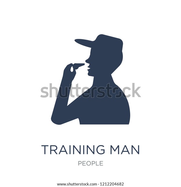 Training Man Icon Trendy Flat Vector: vector de stock (libre de ...