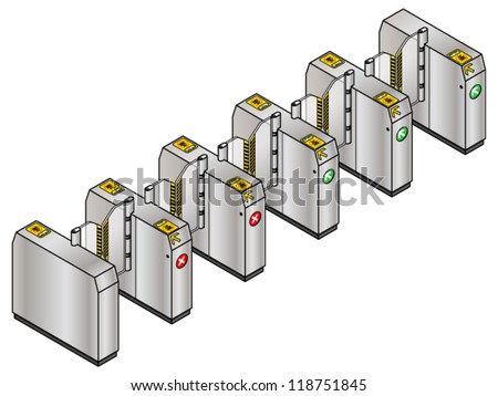 Trainmetrosubway Ticket Barriergate Designed Electronic Rechargeable ...