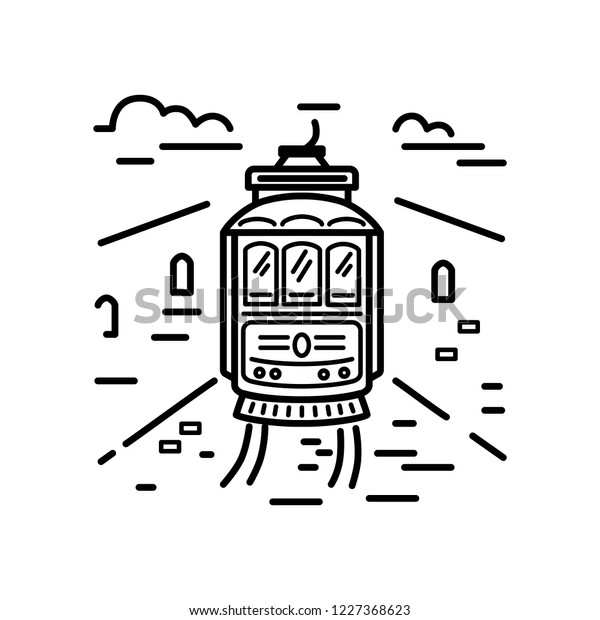 Tram Logo Design Line Style Vector Stock Vector (Royalty Free ...