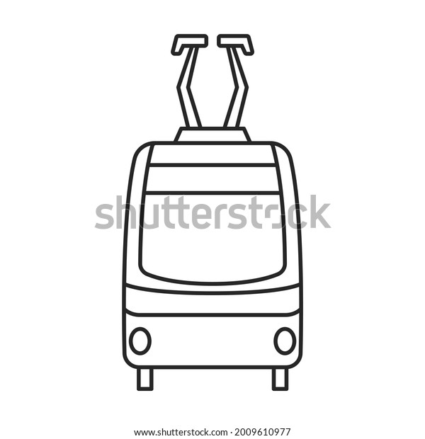 Tram Vector Outline Icon Vector Illustration Stock Vector (Royalty Free ...