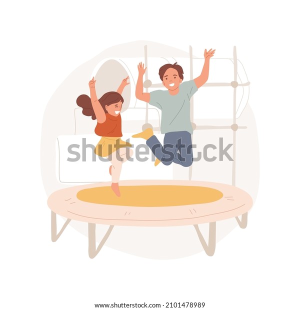 Trampoline Isolated Cartoon Vector Illustration Indoor Stock Vector ...