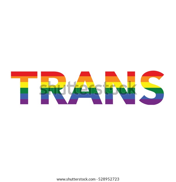 Trans Rainbow Color Calligraphy On White: vector de stock (libre de ...