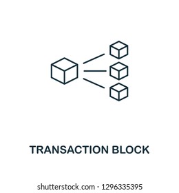 Transaction Block Outline Icon Thin Line Stock Vector (Royalty Free ...