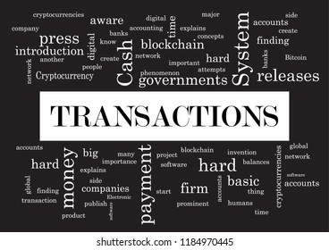 Transactions Collage Words Vector Illustration Stock Vector (Royalty ...