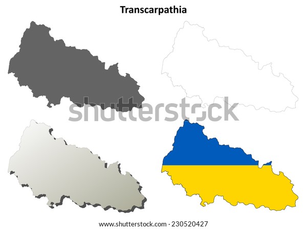 Transcarpathia Blank Outline Map Set Ukrainian: vector de stock (libre ...