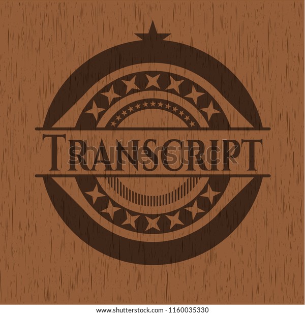 Transcript Wooden Emblem Vintage Stock Vector (Royalty Free) 1160035330 ...