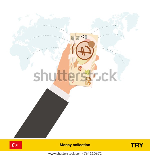 Transfer Money Around World Turkey Lira Stock Vector (Royalty Free ...