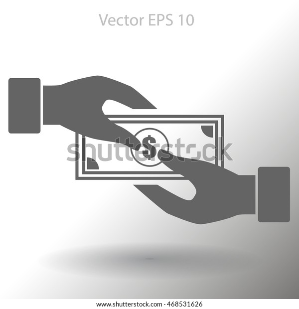 Transfer Money Hand Hand Vector Illustration Stock Vector (Royalty Free ...