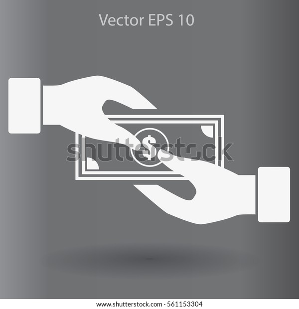 Transfer Money Hand Hand Vector Illustration: vector de stock (libre de ...