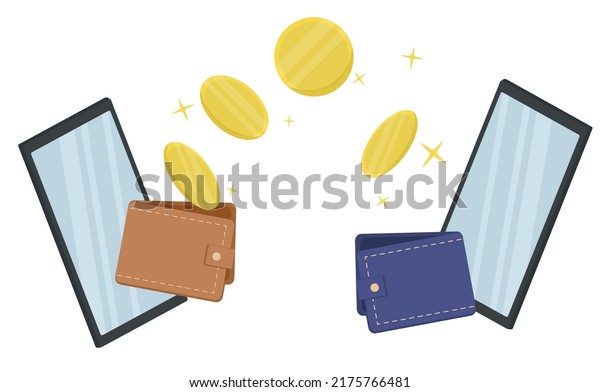 Transfer Money Phone Phone Vector Flat Stock Vector (Royalty Free ...