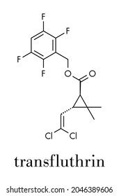 molécule d'insecticide transfluthrine. Formule squelettique. : image ...