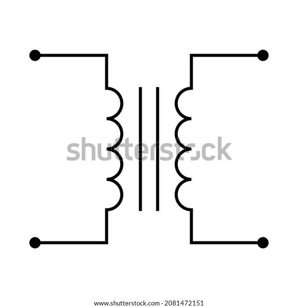 Transformer Electrical Symbol Physics Iron Cored Stock Vector (Royalty ...