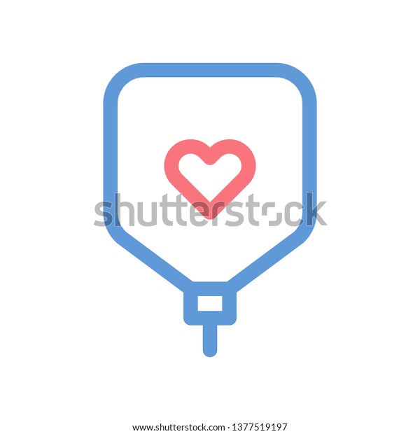 Transfusion Heart Infusion Simple Line Icon Stock Vector (Royalty Free ...