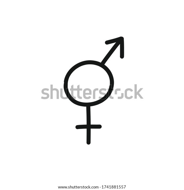 Transgender Symbol Doodle Icon Vector Illustration Stock Vector ...