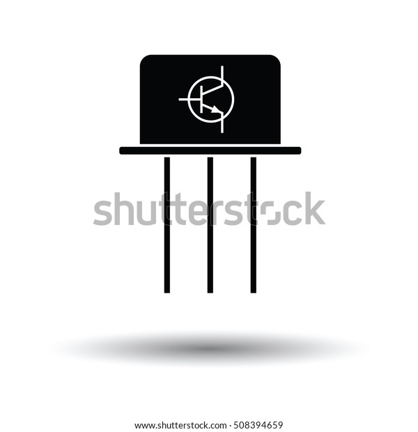 Transistor Icon White Background Shadow Design Stock Vector (Royalty ...
