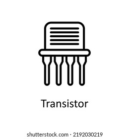 Transistor Vector Outline Icon Design Illustration Stock Vector ...