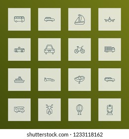 Transit Icons Line Style Set City Stock Vector (Royalty Free) 1233118162