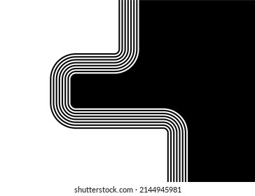 Transition Black White Parallel Lines Retro Stock Vector (Royalty Free ...