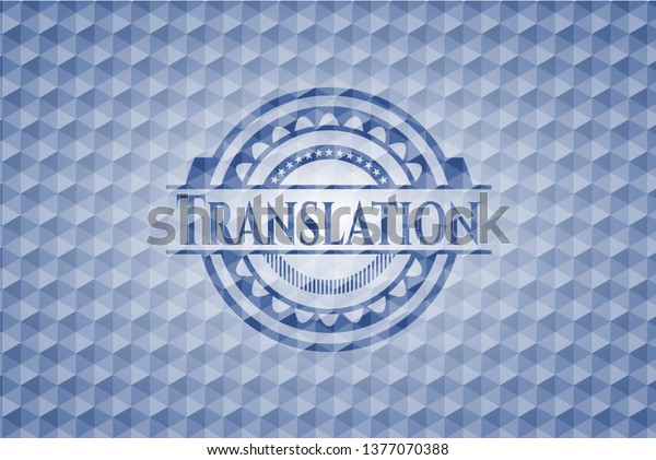 Translation Blue Badge Geometric Pattern Background Stock Vector ...