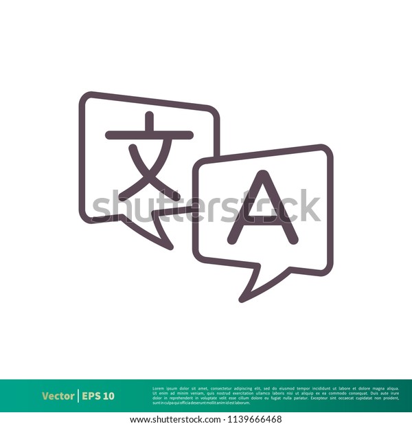 Translation, Translator Icon Vector Logo Template Illustration Design ... Translation, Translator Icon Vector Logo Template Illustration Design ...