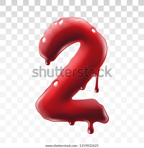 Translucent Bloody Number Isolated On Transparent Stock Vector (Royalty ...