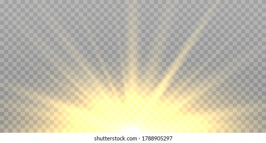 Sunshine Vector Effect Isolated On Transparent: เวกเตอร์สต็อก (ปลอดค่า ...
