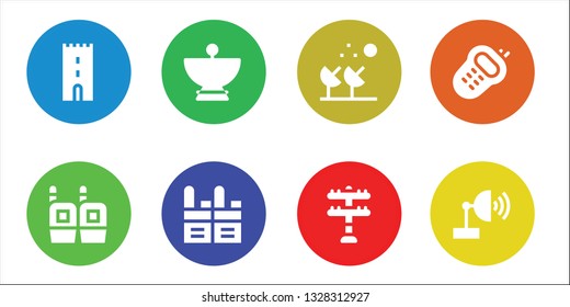 Transmitter Icon Set 8 Filled Transmitter Stock Vector (Royalty Free ...
